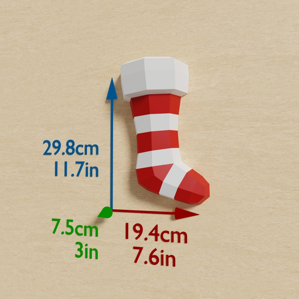 Christmas Sock | PaperPoly